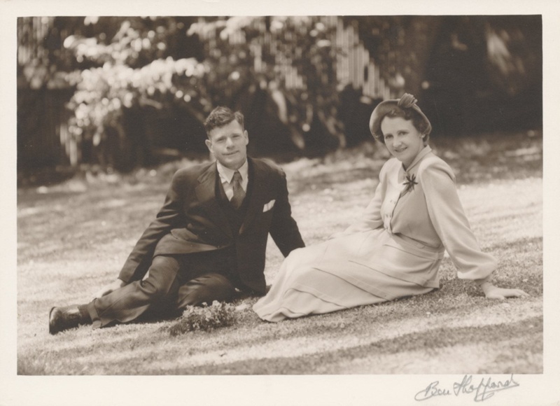 Black and white photograph of Deny and Margaret King on their wedding ...