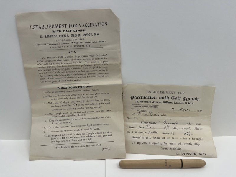 Calf Lymph with Certificate and Instructions ; 07 April 1921; M177 | eHive