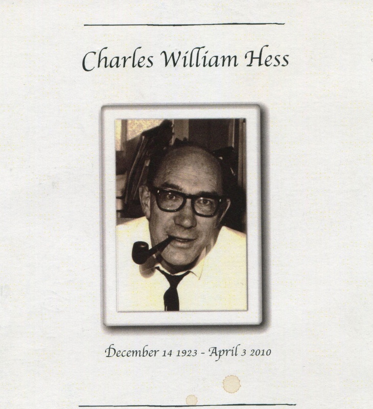 Memorial service card and photo of Charles William HESS, 2010; AP10479 | eHive