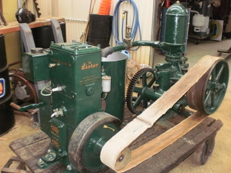 1938 Lister model D Petrol Motor running a twin piston pump; R A Lister ...