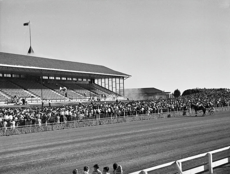 Fire. Grandstand, Addington Raceway, Trotting Grounds, Show Day 10th ...