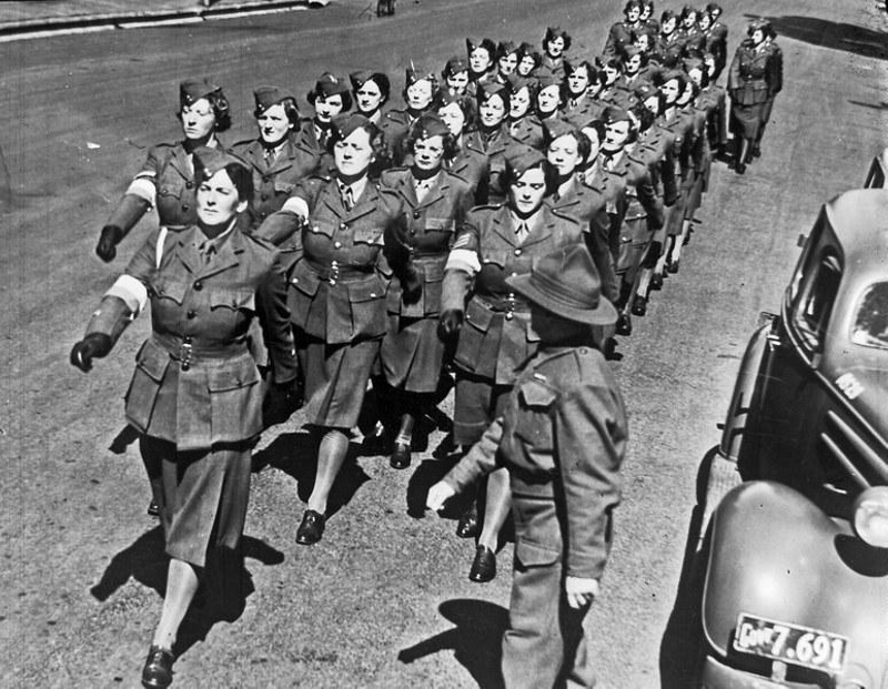 NZ Army. Women in Uniform Marching. Christchurch, Canterbury, New ...