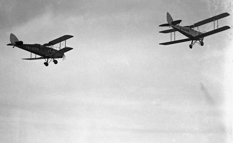 Aviation. Jean Batten, Famous New Zealand Aviatrix, flying her De ...
