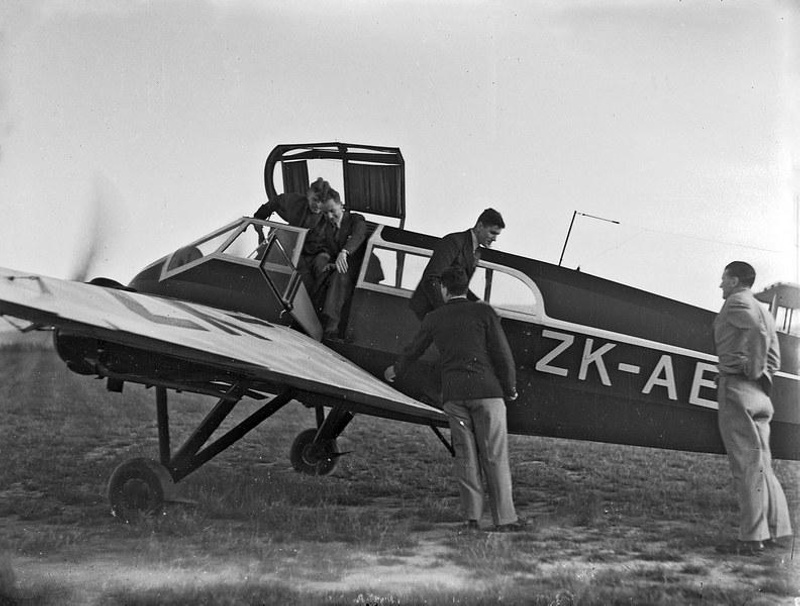 Aviation, Back Down, ZK-AET General Aircraft Monospar ST-25 at an air ...