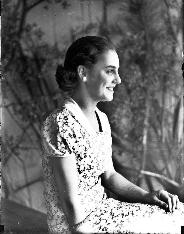 Woman. Posed Seated. Trees Behind. Low Sun. Christchurch, Canterbury ...