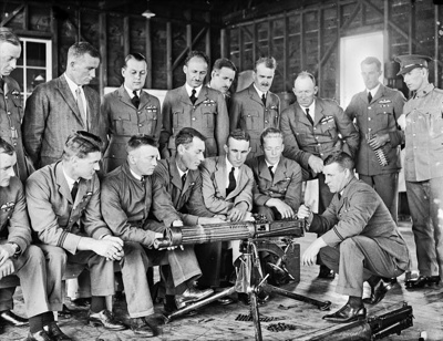 Aviation. Air Force, Vickers Machine Gun Training, Wigram Airfield ...
