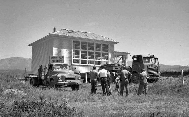 Education. School. Moving a Primary School Classroom. Kurow, Otago, New ...
