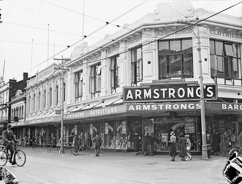 Central City. Armstrongs Building, Corner Colombo Street and Armagh ...