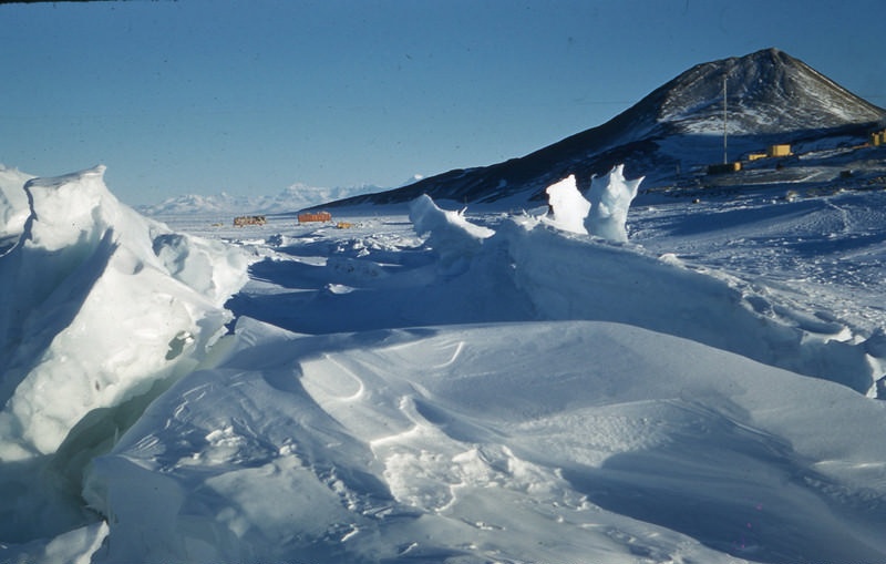 Antarctica. Pressure Ridges At Pram Point. Observation Hill And ...