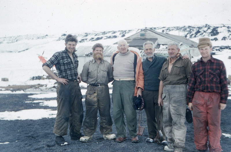Antarctica. Antarctic Hut Restoration Team. Left to right: Bob Buckley ...