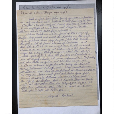 Letter - from Ron Davis on him being the sitter for The Strapper ; mid ...