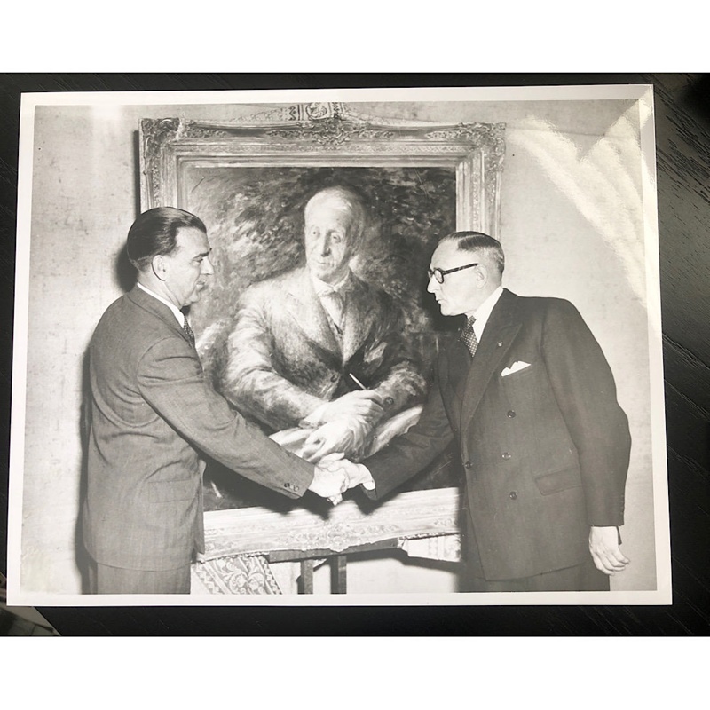 Photo - of Dobell with David Lloyd Jones in front of his portrait ...