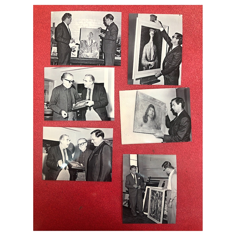 Photos - Series of 6 photos of Bill looking at his artwork with various ...