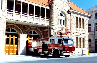 Photograph, Scania Fire Appliance at Perth Fire Station; c1989; PH2004 ...