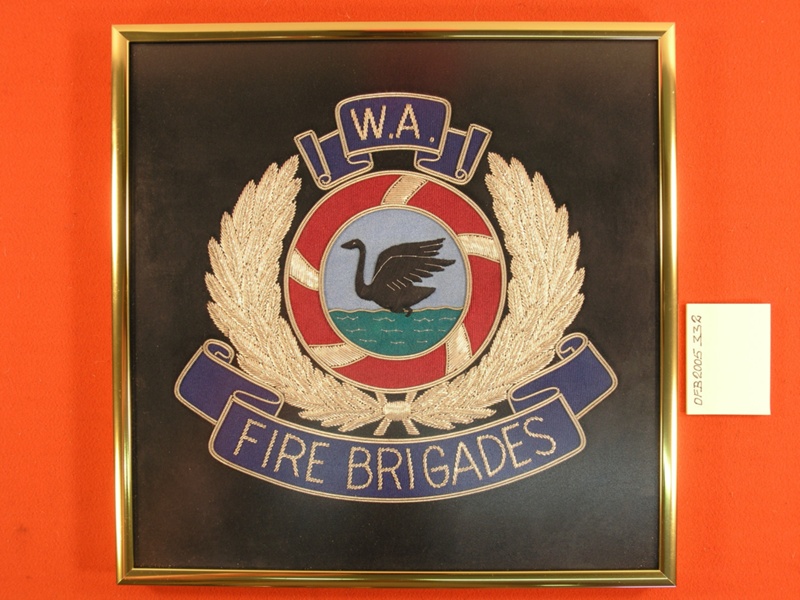 Ceremonial Presentation Piece, Crest, Embroidered Fabric Inside Frame ...