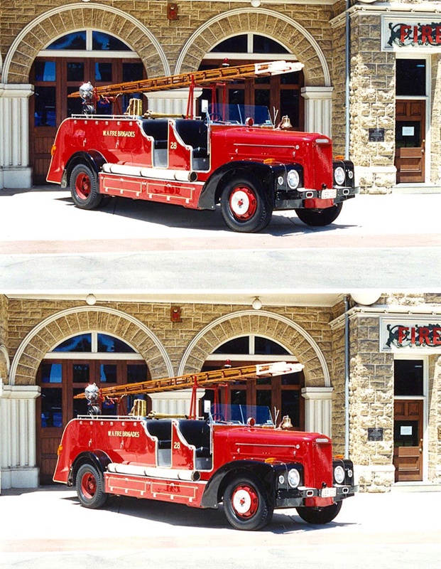 Photograph, Motor 28, a Dennis F2 heavy pumper at Perth Central Fire ...