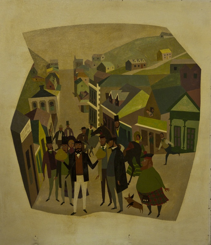 Russell Clark Mural (Panel 4); Russell Clark; 1962; AX2025.004 | eHive