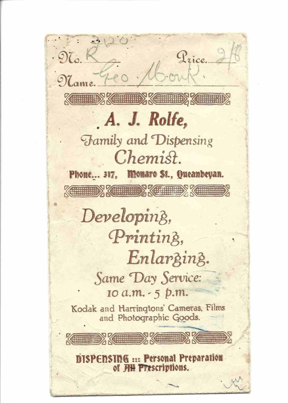 A J Rolfe Family & Dispensing Chemist - Envelope; EF153 | eHive
