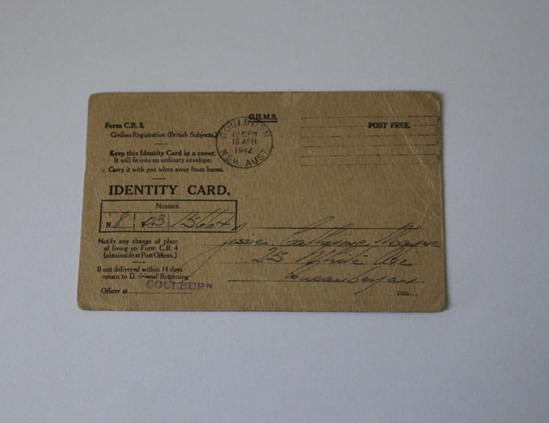 Identity Card WWll - Jessie Catherine Mayne 1942; EF30.1 | eHive