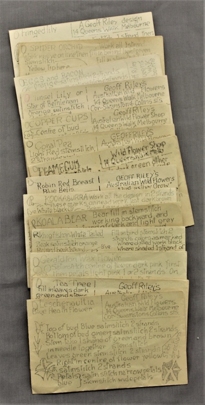 Embroidery Kits in Envelopes ; Geoff Riley's Australian Wild Flowers ...