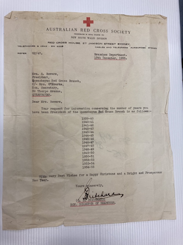 Queanbeyan Branch Red Cross Documents; 2008.329 | eHive