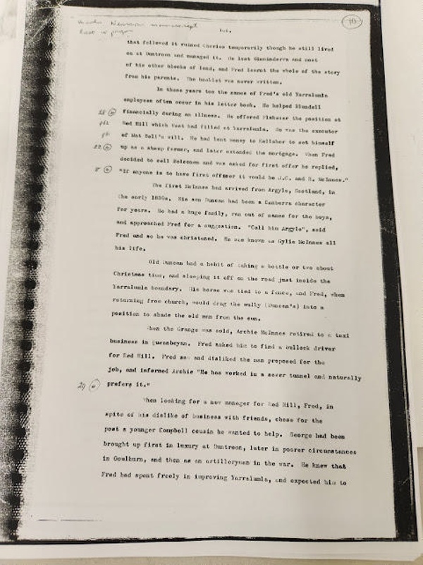 Charles Newman Manuscript (last 10 pages) about Frederick Campbell ...