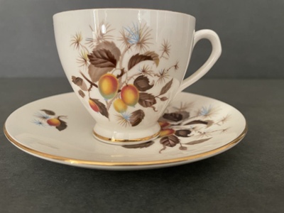 Cup and saucer, Clare pattern; Mid 20th century; 2025.74.1-2 | eHive