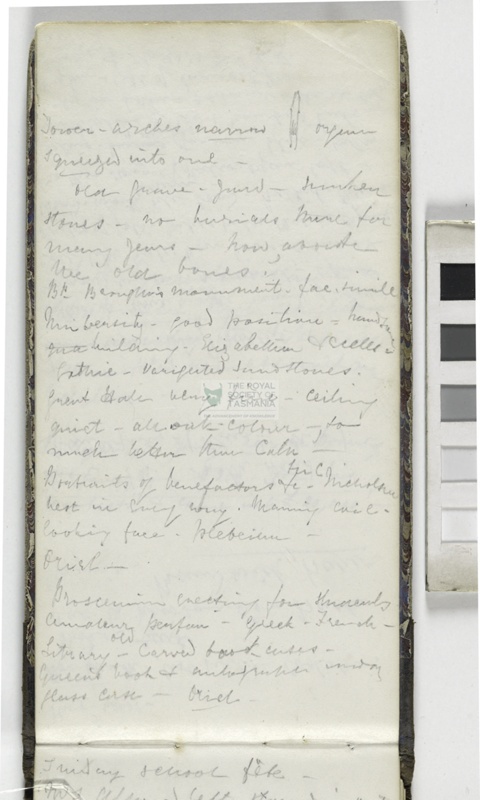 pencil notes [perhaps about museum contents]; Meredith, Louisa Anne ...