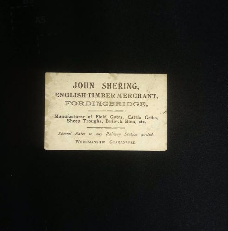 business card for John Shering; O/82/1488-16 | eHive
