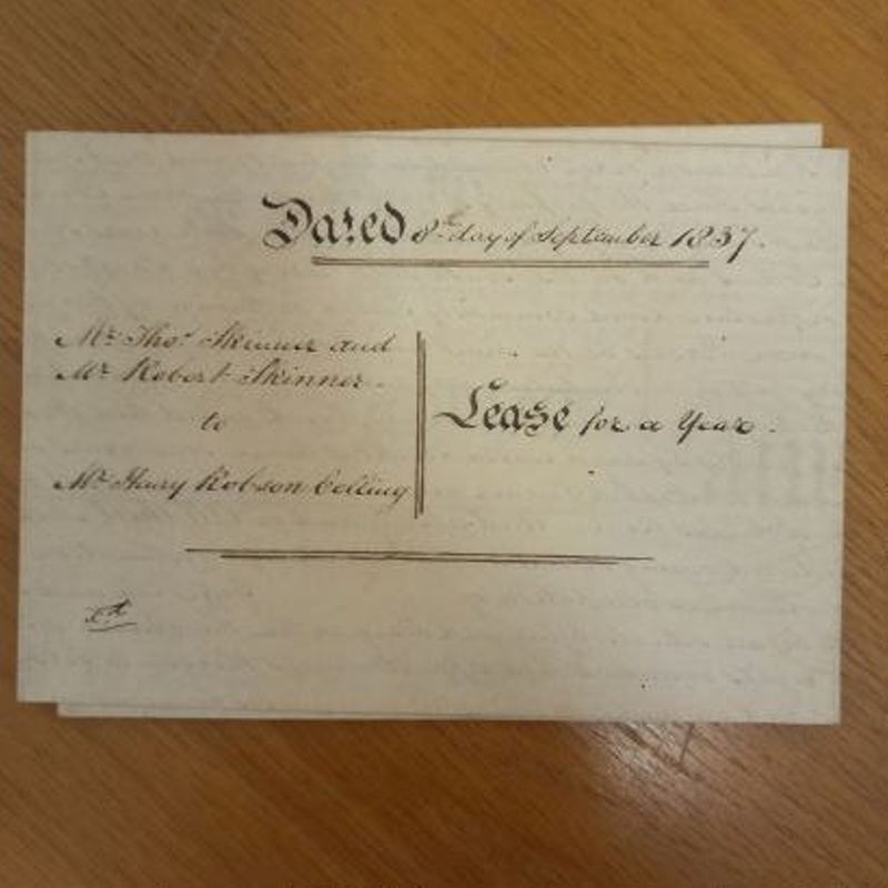 Indenture document for the lease for a year of meadowland between ...