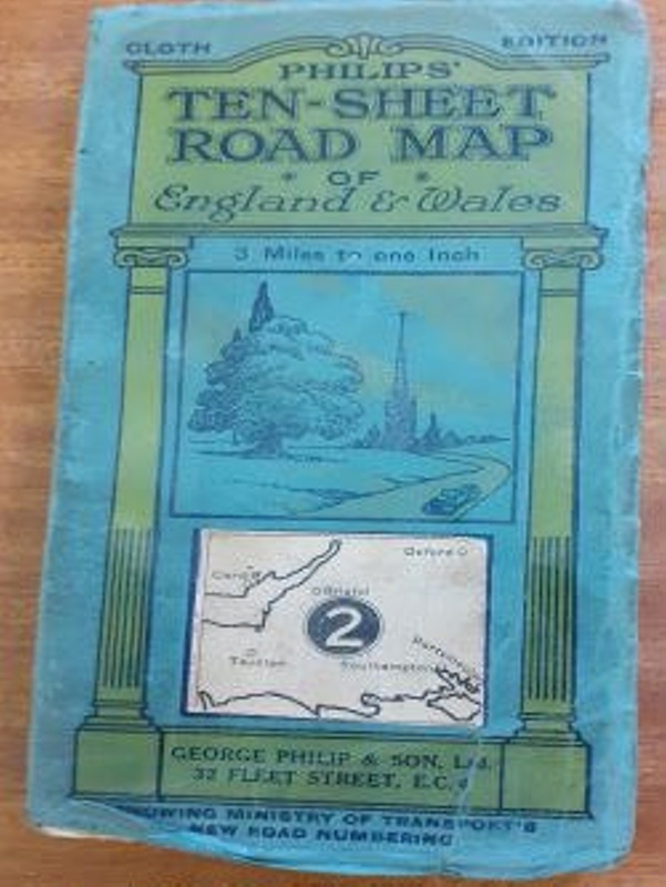 Philips' ten sheet road map of England and Wales; Philips; T/82/680 | eHive