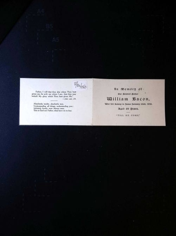 mourning card; 1918; J/82/950 | eHive