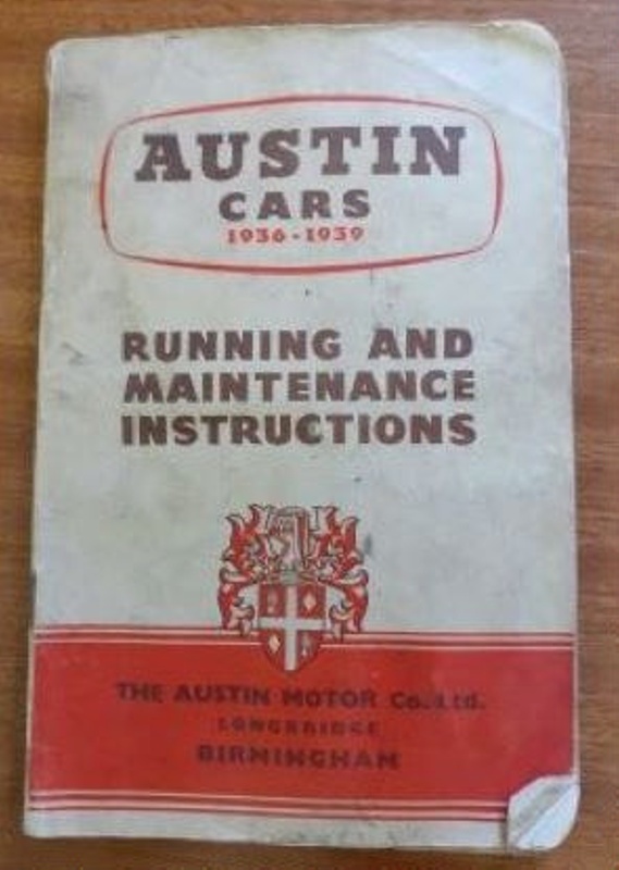 Austin Cars - Running and Maintenance Instructions 1936-1939; Austin ...