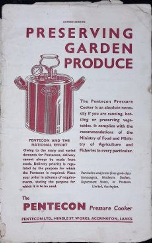 Advertising booklet from Pentecon Pressure cookers with instructions ...