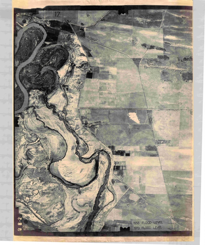 Map showing the 1956 Flood Level and 1973 Flood Level at Pike River ...