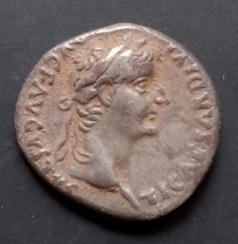 Roman denarius coin of Tiberius; 14 - 37 CE; MASMG2009-88.22 | eHive