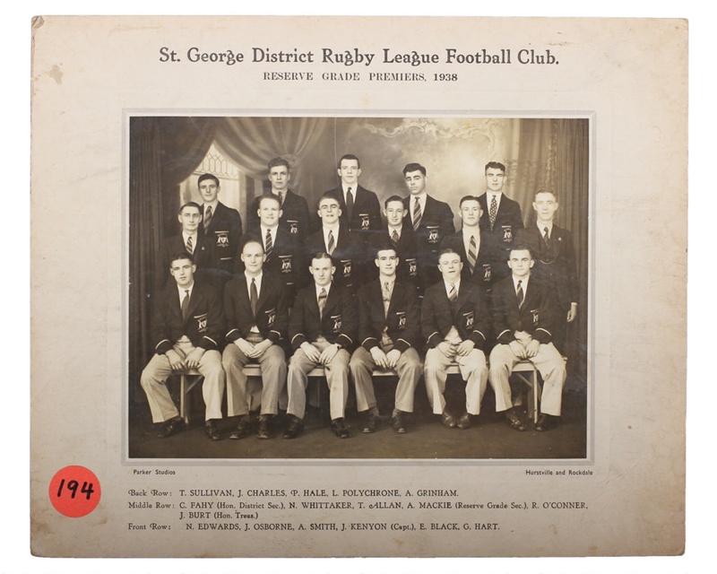 Photograph - St George District Rugby League Football Club (Reserve ...