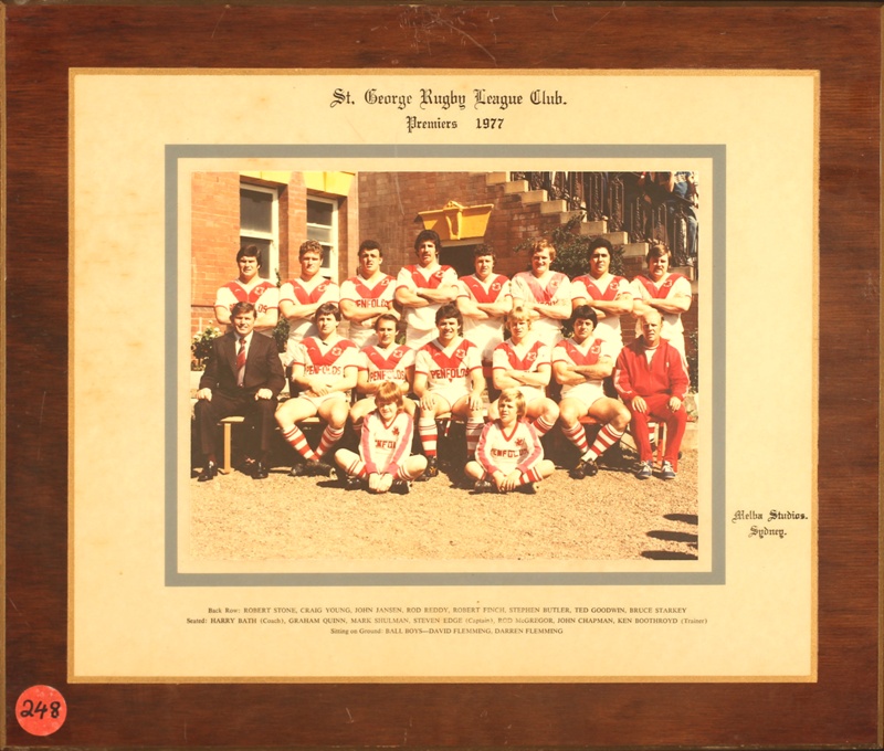 Perma Plaque - St George Rugby League Club, Premiers Team,; 1977; 20 ...