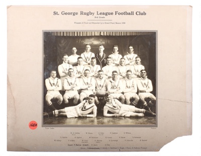 Photograph - St George Rugby League Football Club, (3rd Grade), ; 1930 ...