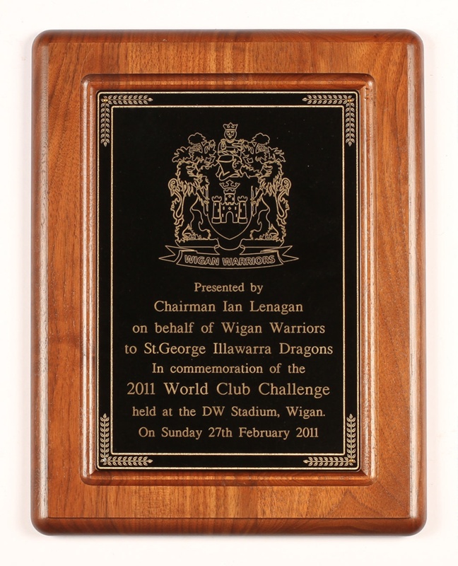 Plaque - Presented to St George Illawarra Dragons, ; 2011; 20-0401 | eHive