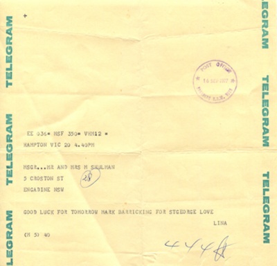 Telegram - 16th Sep 1977 - Mark Shulman Collection; 1977; 23-0038 | eHive
