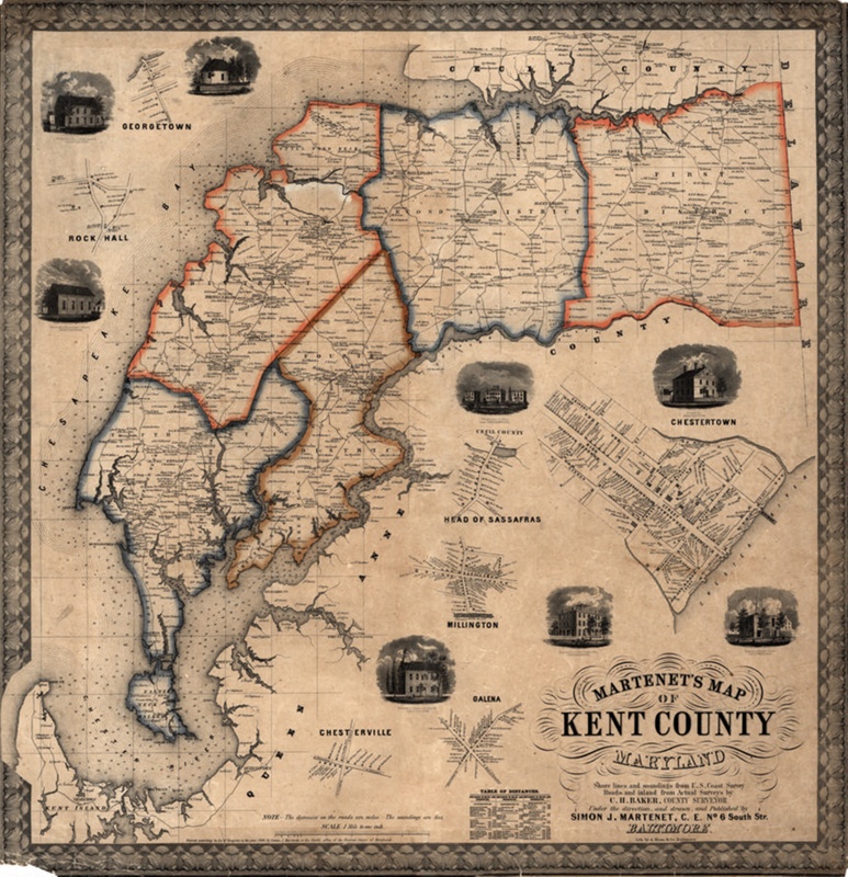 028 Martenets Map of Kent County MD, 1860; Simon J. Martenet; 1860; TOG ...