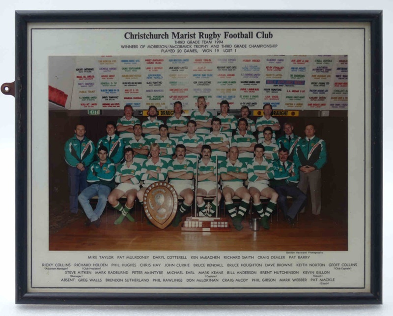 Christchurch Marist Rugby Football Club Third Grade Team 1994; Gordon ...