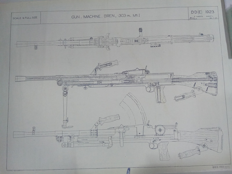Bren Gun Technical Drawings X 4; HAM-PRI-0001 | eHive