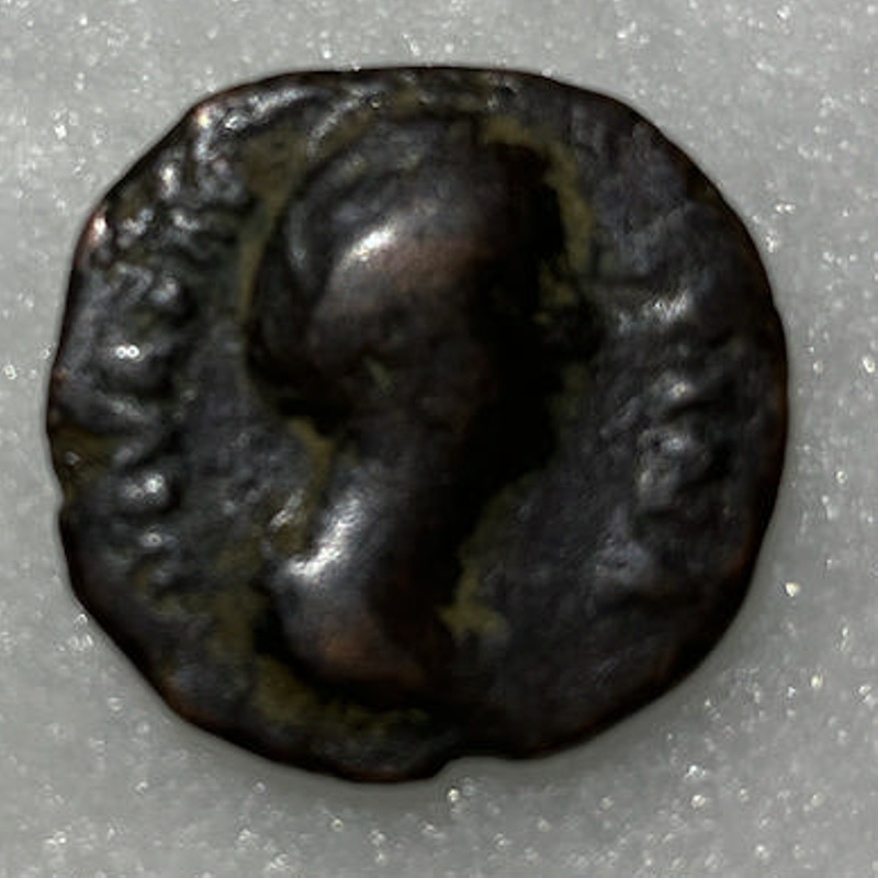 Coin depicting Faustina the Younger.; Issued by Emperor Antonius Pius ...