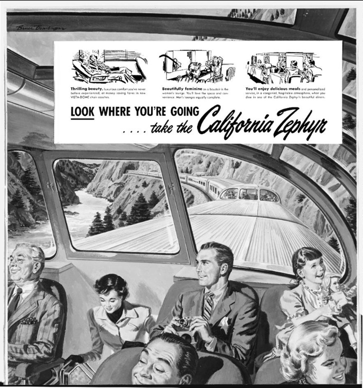 WESTERN PACIFIC CALIFORNIA ZEPHYR ADVERTISEMENT CAMERA ART; 1950; 2016. ...