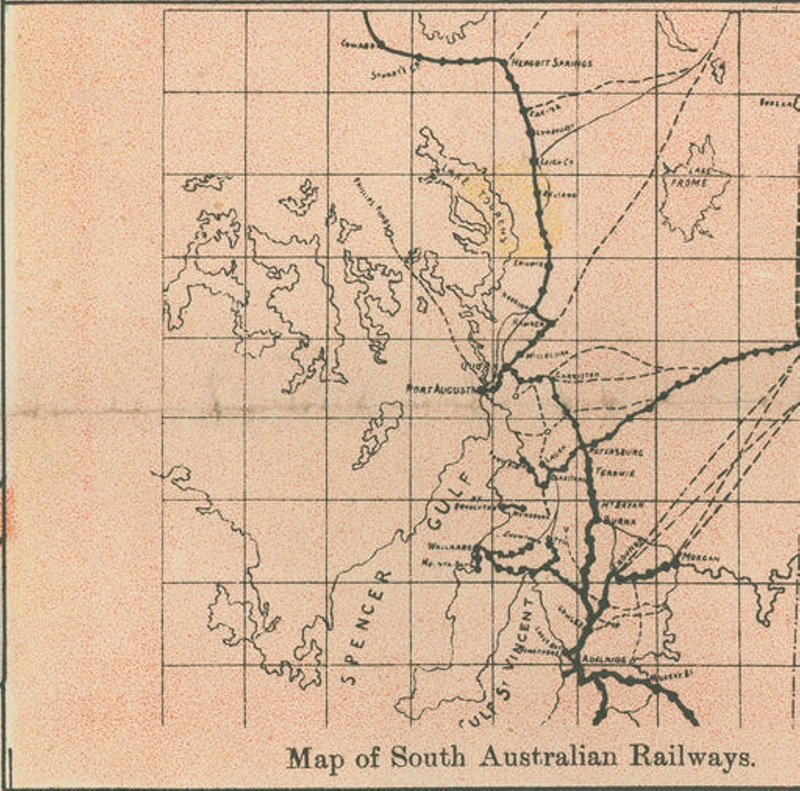 Map of South Australian Railways c1892; RH-2022-00159 | eHive