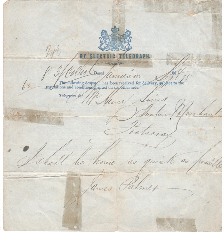 Telegram; September 1885; VFHS3778 | eHive