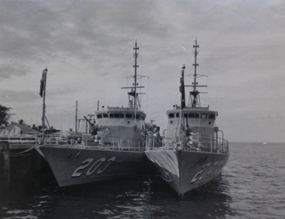 HMAS Fremantle (203) and HMAS Warrnambool (204) at Cairns; VFHS1288 | eHive