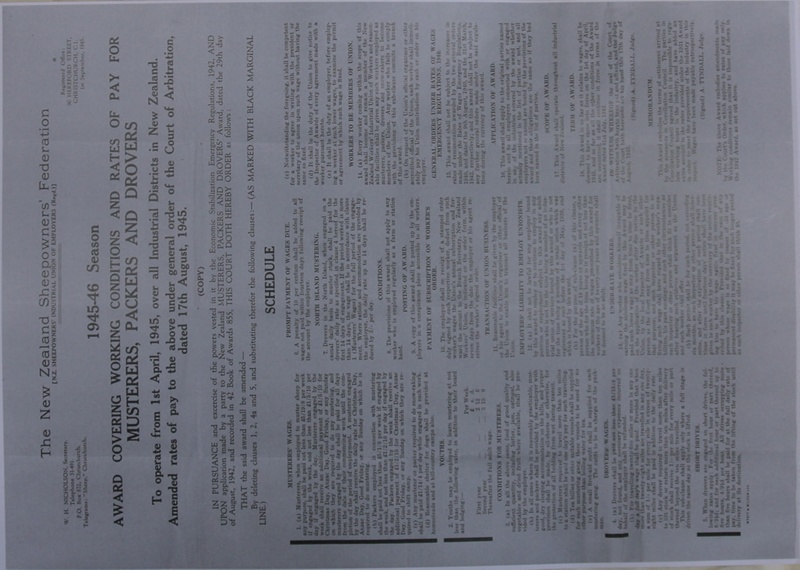 Pay rates, New Zealand Sheep Owners Federation 1945-6; 1946; FSA2016 ...